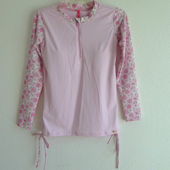 Betsey Johnson | Swim | Betsey Johnson Rash Guard Top Pink Long Sleeve ...